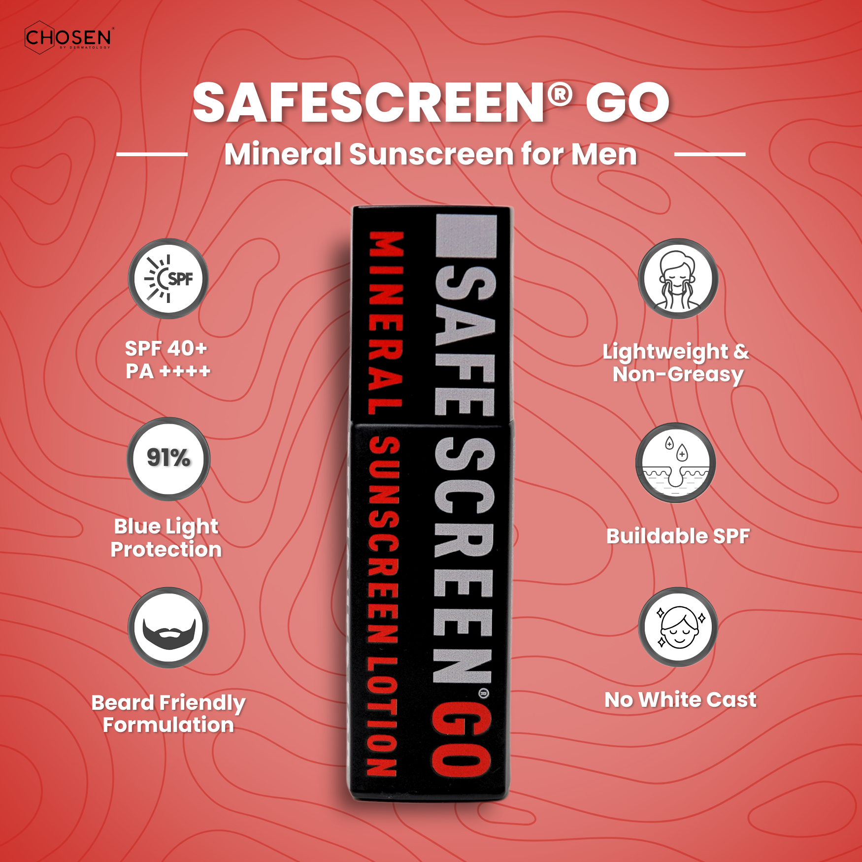 SAFESCREEN Go - Best Sunscreen for Men in India – CHOSEN Store
