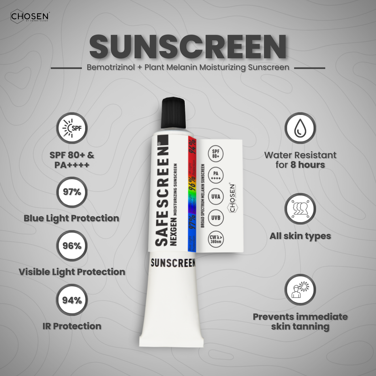 SAFESCREEN® NEXGEN: Best SPF 80 moisturizing sunscreen – CHOSEN Store