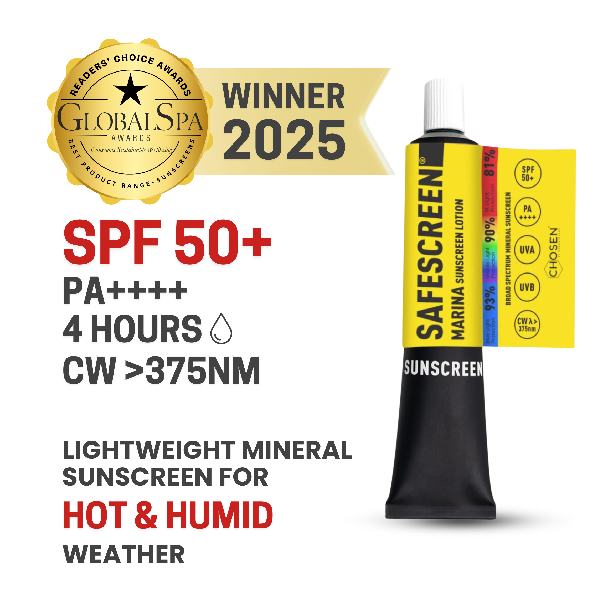 SAFESCREEN Marina Sunscreen | SPF 50+ PA++++ – CHOSEN Store